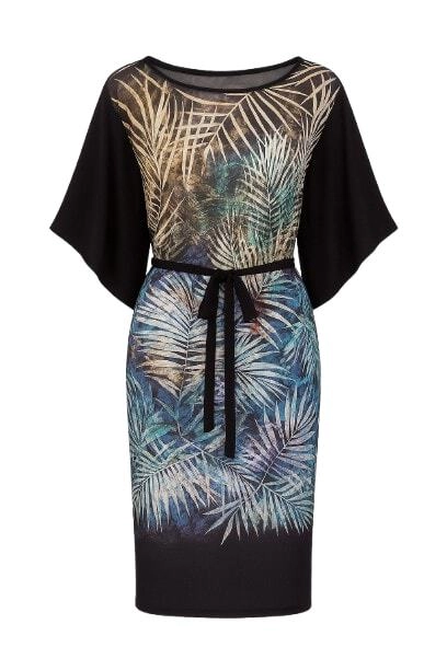 CONQUISTA Tie Waist Dress - Black