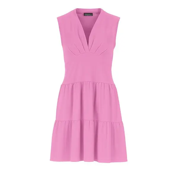 CONQUISTA Orchid Sleeveless V-neck Jersey Dress - Purple