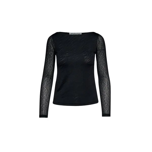 CONQUISTA Lace Detail Long Sleeve Top
