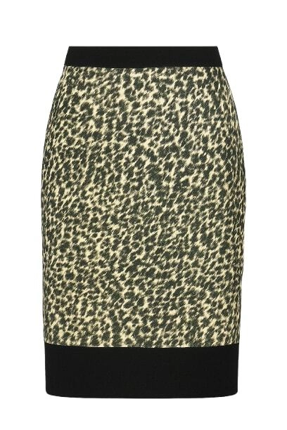 CONQUISTA Animal Print Skirt - Green