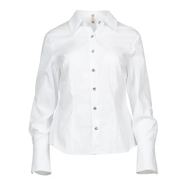 CONQUISTA Poplin Button-up Shirt With Decorative Stitching