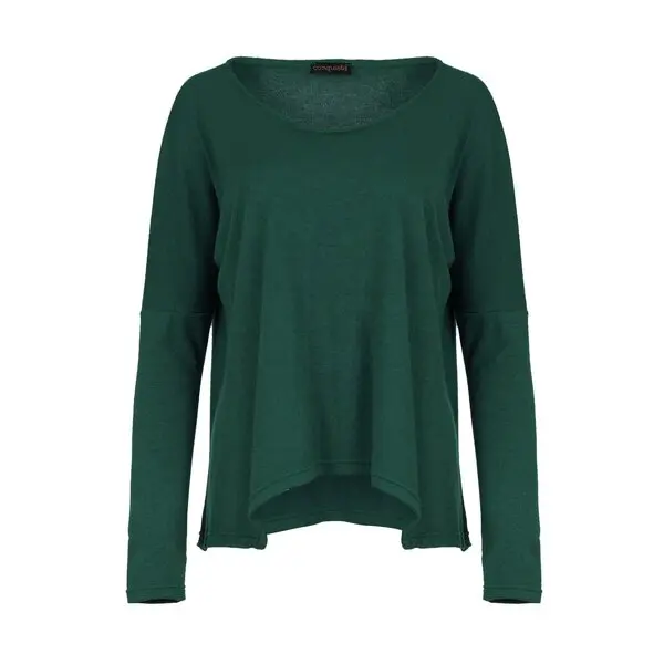 CONQUISTA Knit Handkerchief Hem Top