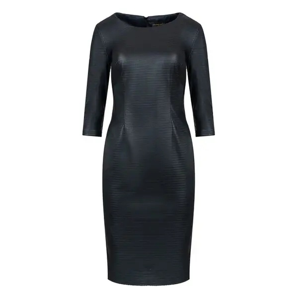 CONQUISTA Stitch Detail Fitted Dress - Black