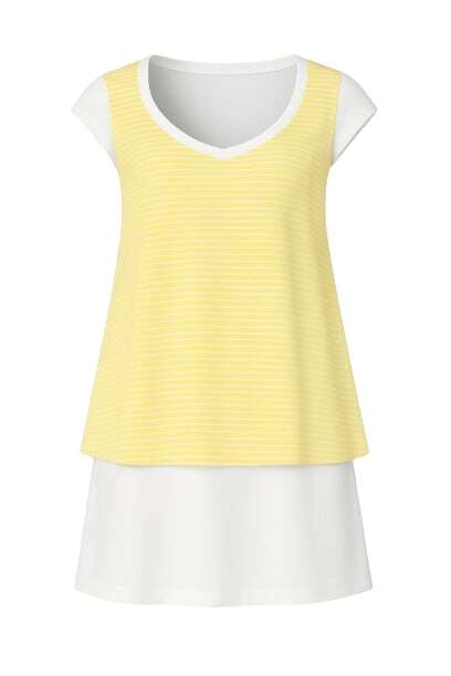 CONQUISTA Striped Layered Mini Dress