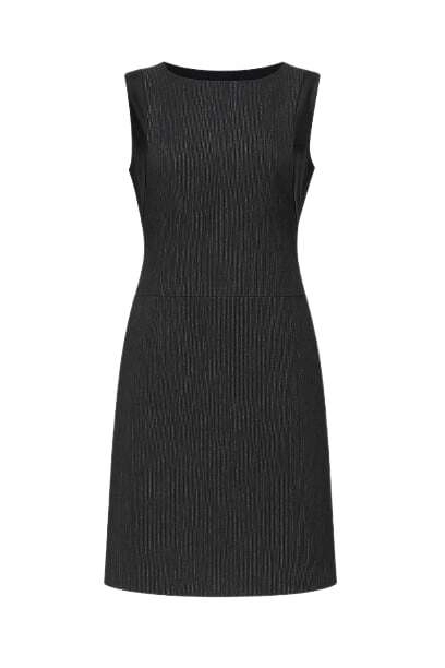 CONQUISTA Modern Charcoal Sheath Dress With Polyester-viscose Blend & Full Viscose Lining - Grey