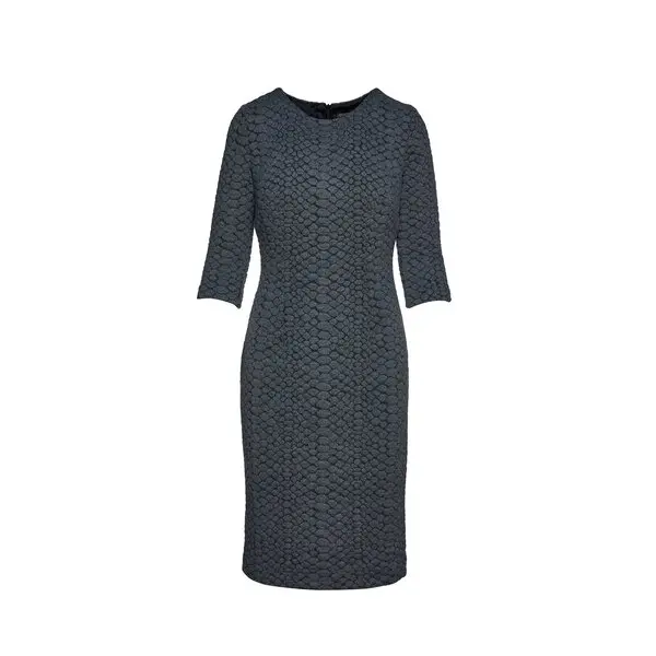 CONQUISTA Dark Jacquard Dress By - Grey