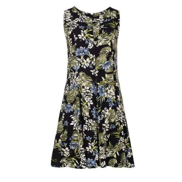 CONQUISTA Olive Floral Cloche Dress - Green