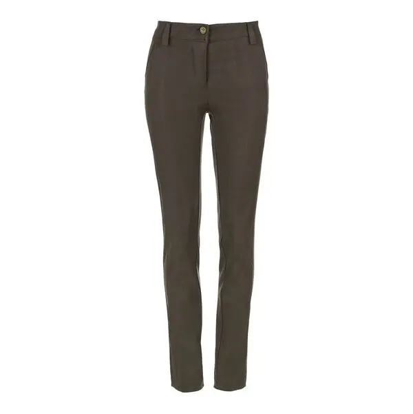 CONQUISTA Neutrals Khaki Fitted Full Length Pants