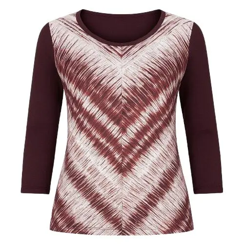 CONQUISTA Straight Patterned Top - Purple