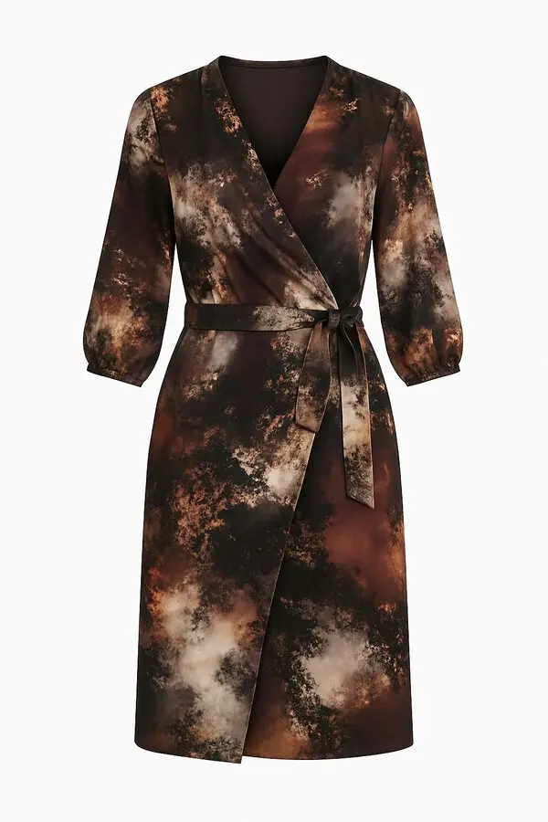 CONQUISTA Print Wrap Dress