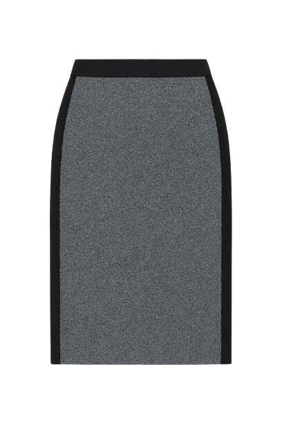 CONQUISTA Pencil Skirt With Side Panels - Silver