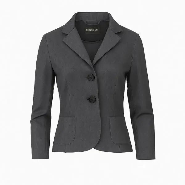CONQUISTA Stretch Cotton Gabardine Blazer - Black
