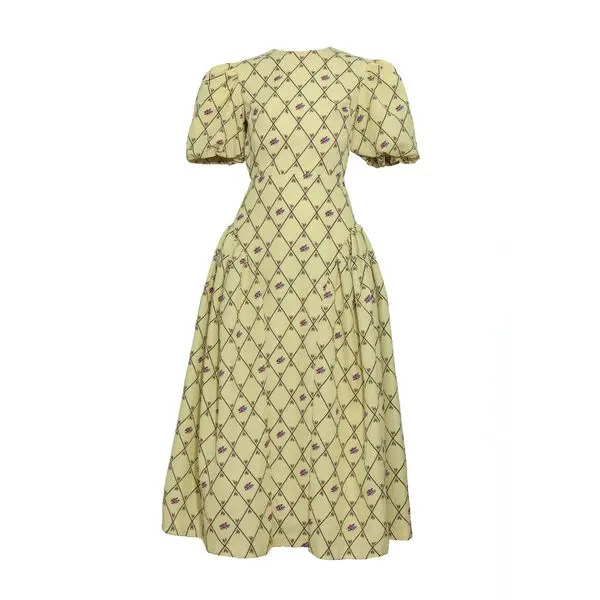 KAROLINA OZOLINSIUTE Kate Check Pattern Maxi Dress