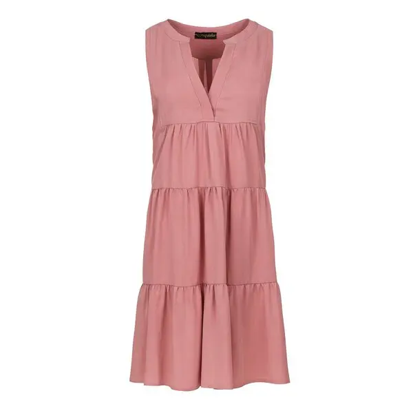 CONQUISTA Sleeveless Dusty A Line Dress - Pink