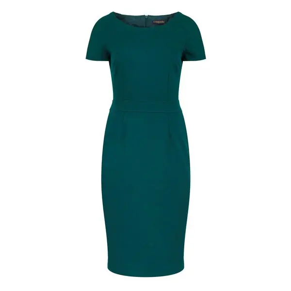 CONQUISTA Fitted Emerald Cap Sleeve Dress Fashion - Green