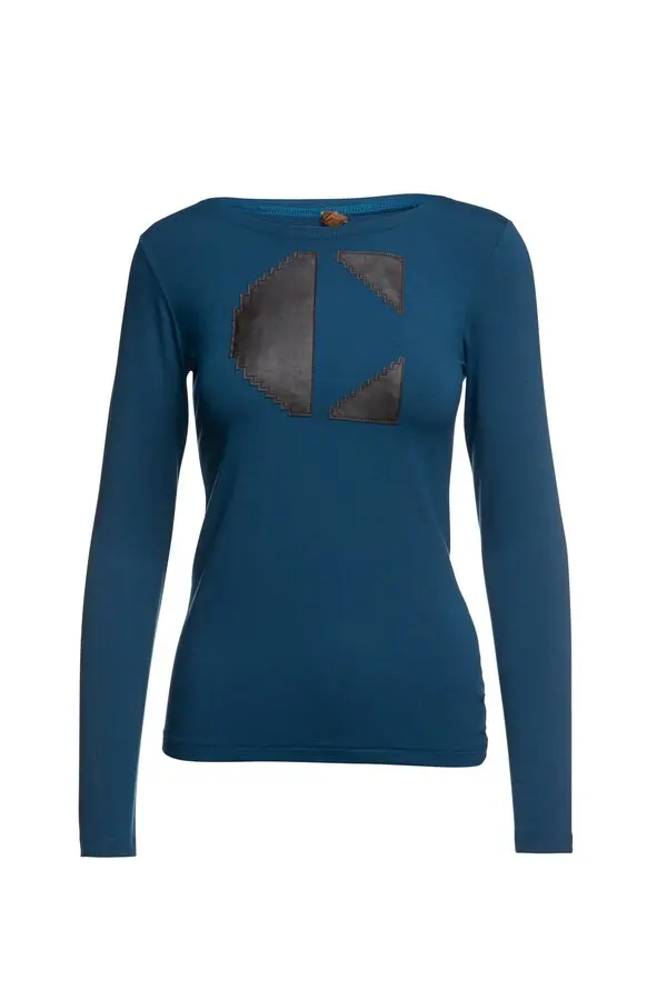 CONQUISTA C' Logo Long Sleeve Top Petrol - Blue