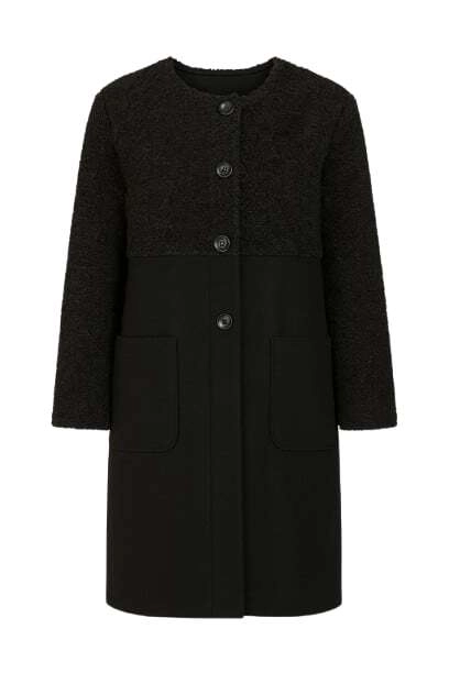 CONQUISTA Straight Coat With Astrakhan