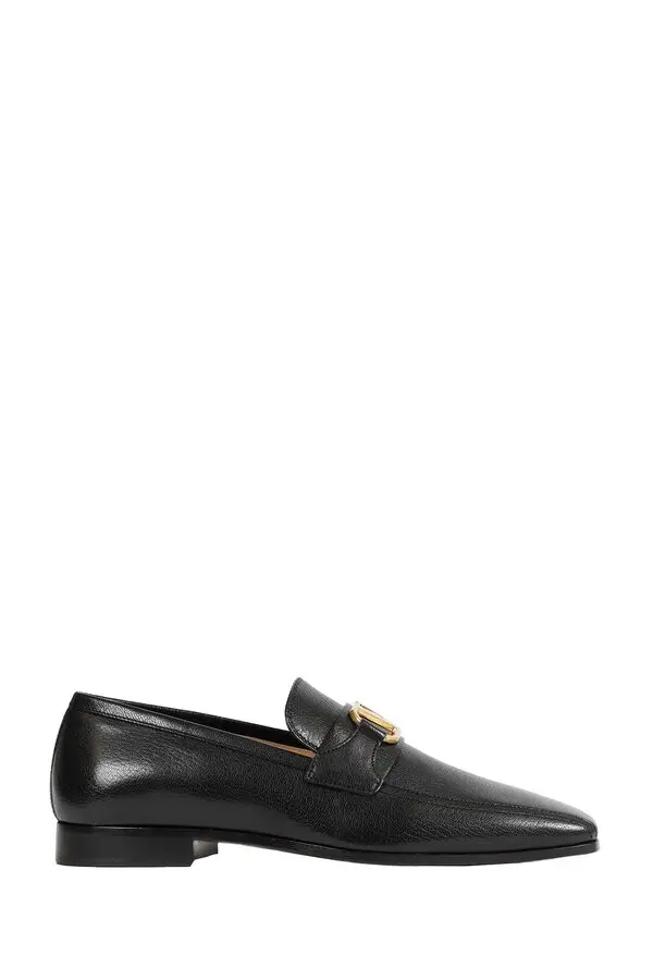 Valentino Garavani Leather Vlogo Loafers - Black