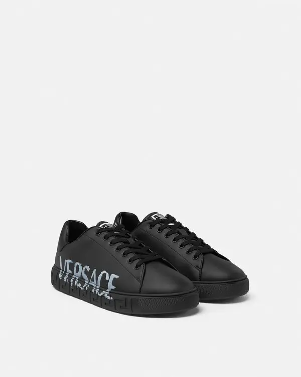 Versace Logo-printed Lace-up Sneakers