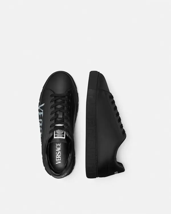 Versace Logo-printed Lace-up Sneakers