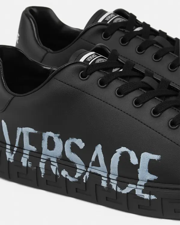Versace Logo-printed Lace-up Sneakers