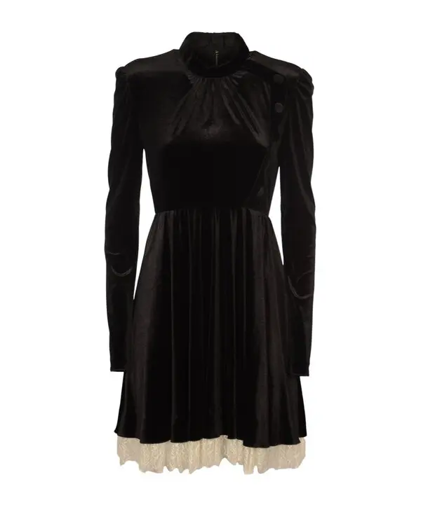 Philosophy Di Lorenzo Serafini Pleated Velvet Dress - Black