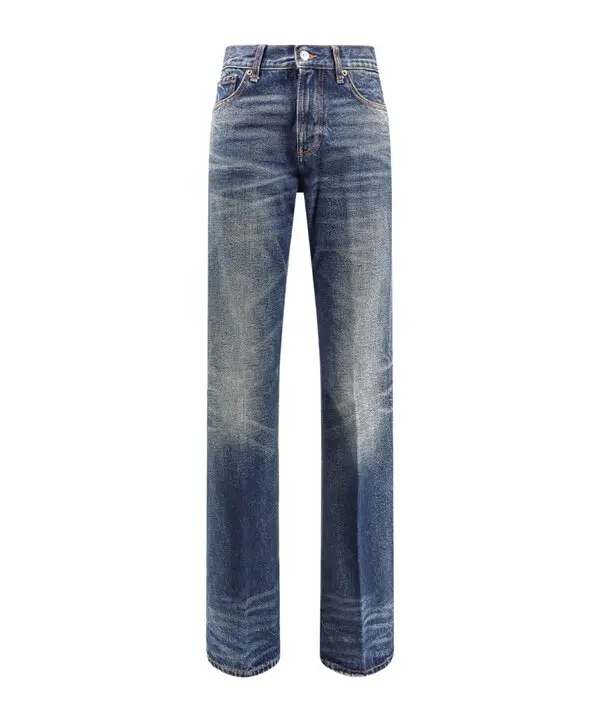 HAIKURE Flora Logo Patch Flared Jeans - Blue