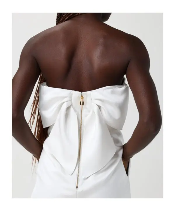 Elisabetta Franchi Strapless Mini Dress With Metallic Detail