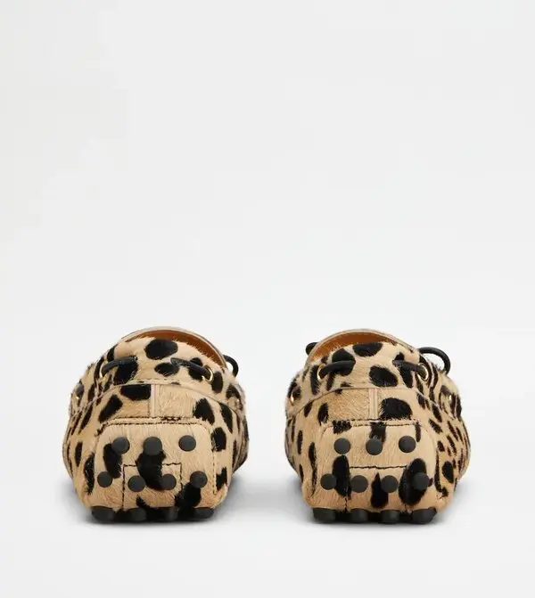TOD'S Gommino Loafers In Pony-effect Leather With Leopard Print