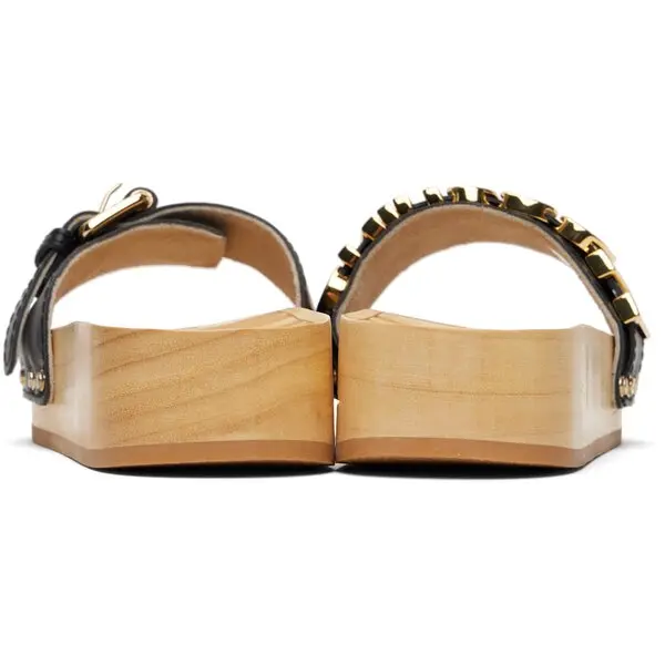 Moschino Open-toe Slippers With Buckle Straps And Branded Hardware