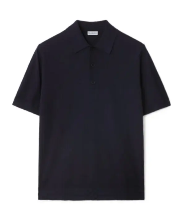 Burberry Cotton Polo Shirt - Navy Blue