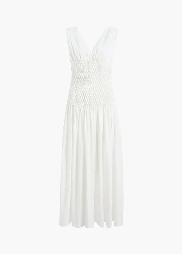 Khaite Nola Dress In Cotton - Chalk