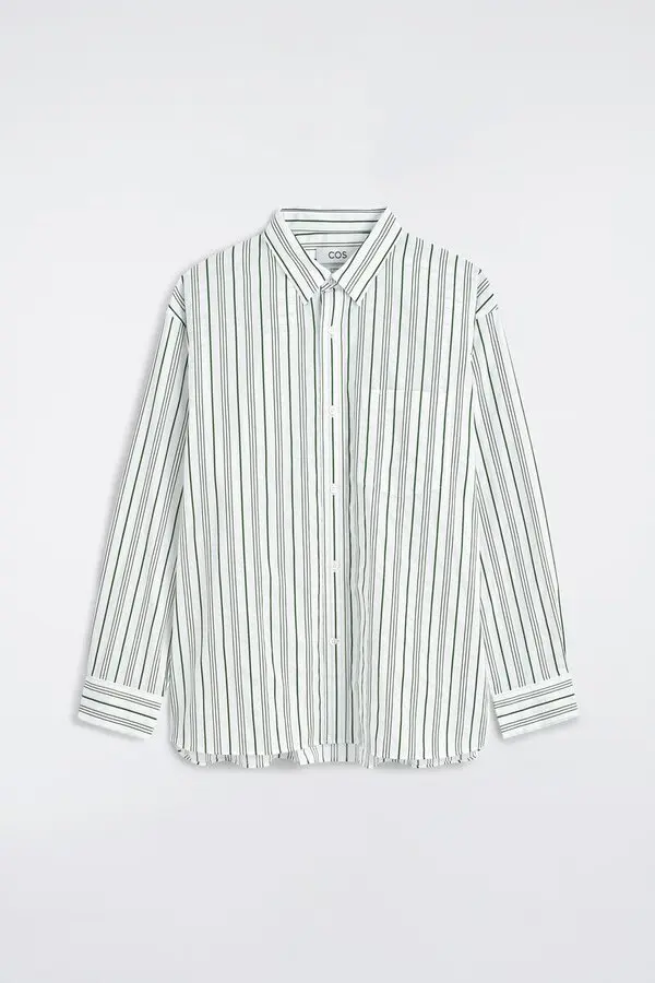 Cos Oversized Striped Cotton-poplin Shirt