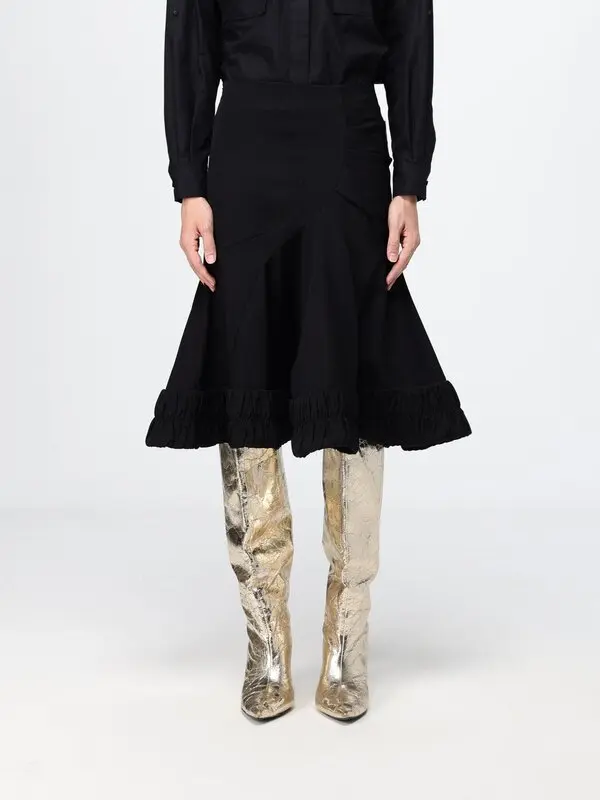 Dries Van Noten High-waisted Flared Cotton-blend Midi Skirt