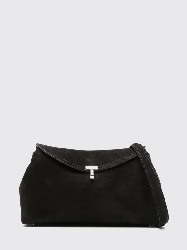 TOTEME T-lock Suede Shoulder Bag - Brown