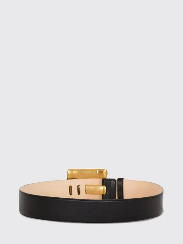 Balmain Anthem High-waist Smooth Calfskin Belt With Monogram Buckle