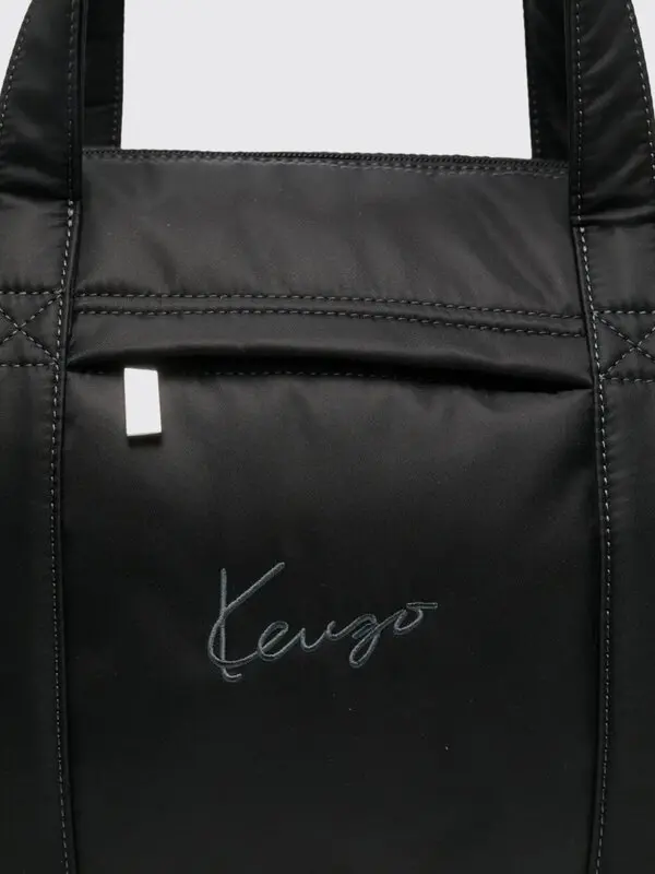 Kenzo Signature Nylon Duffle Travel Bag With Double Handle And Shoulder Strap