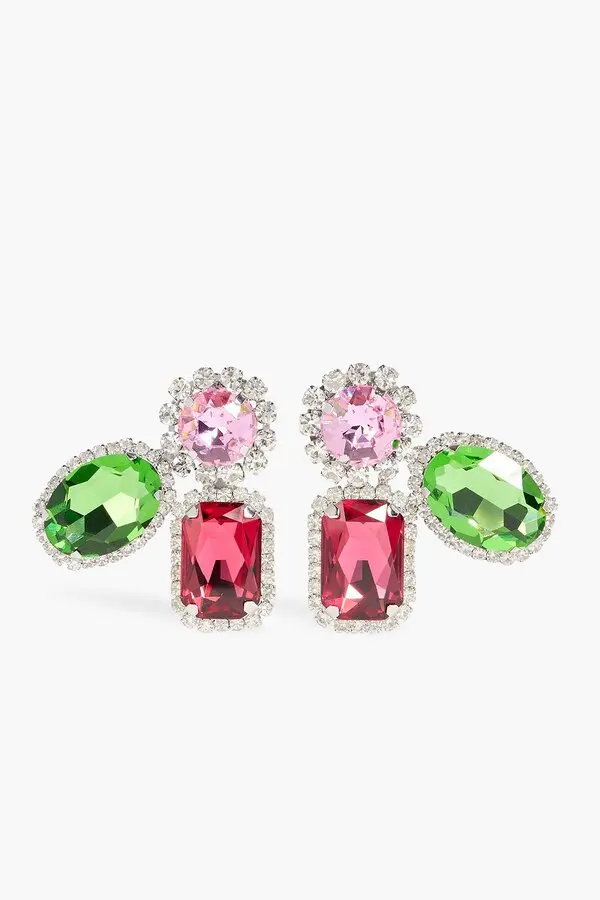 AREA Tone Crystal Earrings - Silver