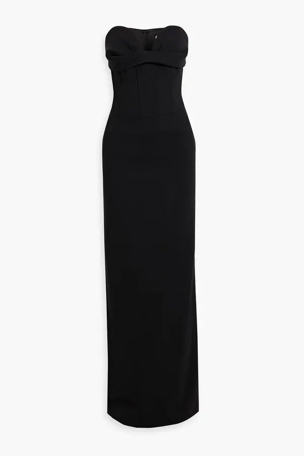Magda Butrym Strapless Woolblend Crepe Gown - Black