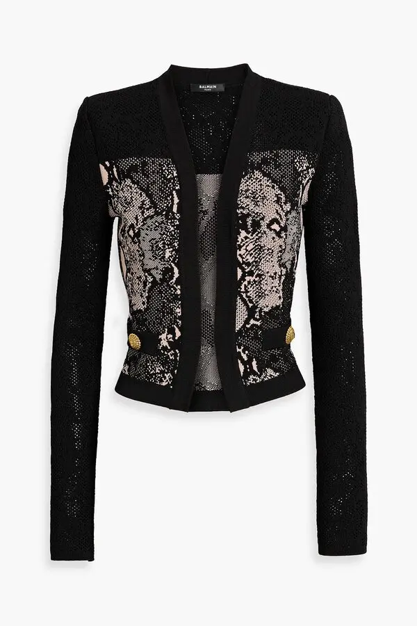 Balmain Jacquardknit Jacket - Black