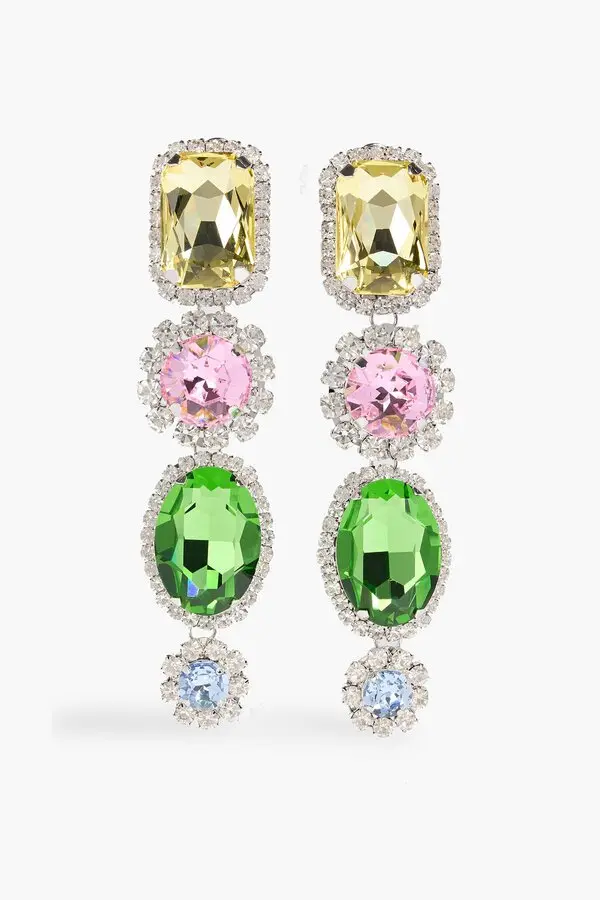 AREA Tone Crystal Earrings - Silver