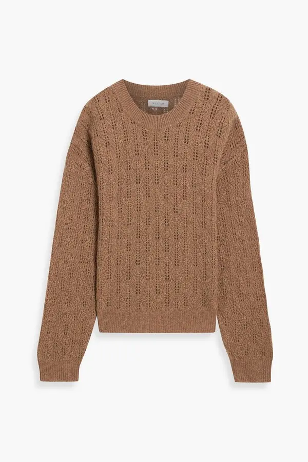 Naadam Pointelleknit Cashmere Sweater - Light Brown