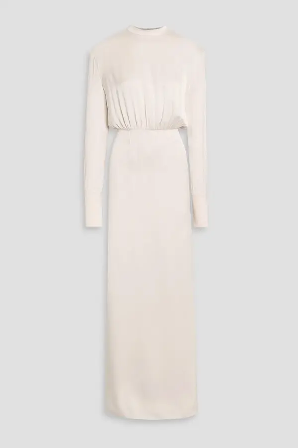 Magda Butrym Draped Silksatin Gown - Ecru