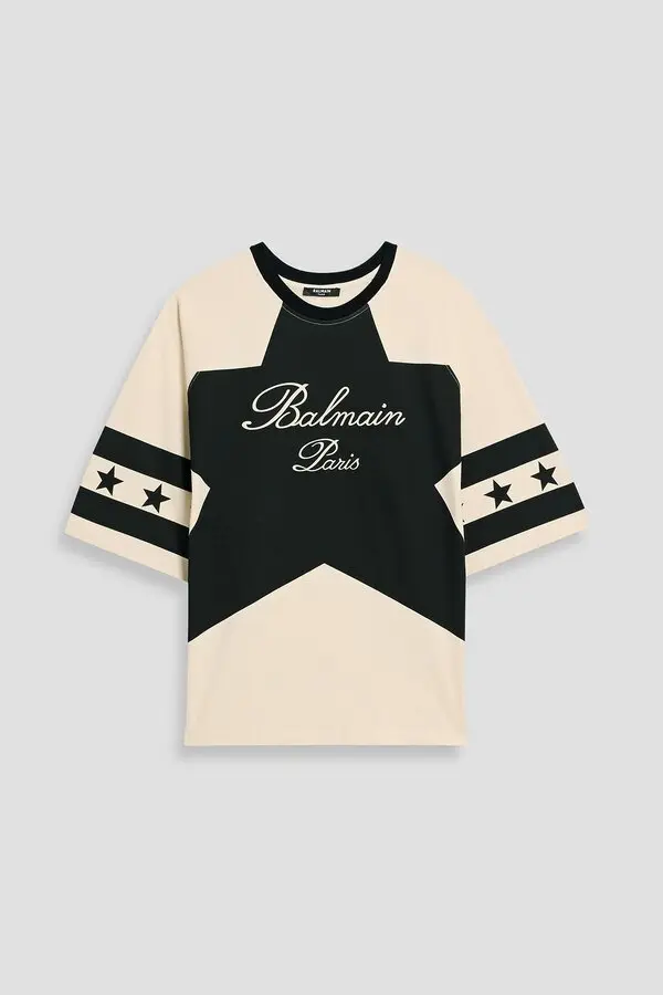 Balmain Printed Cottonjersey Tshirt - Cream