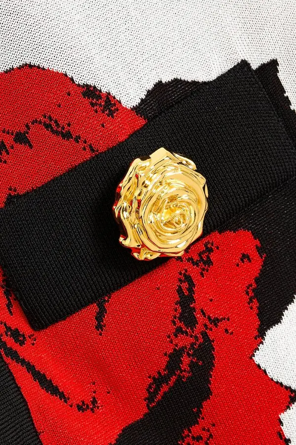 Balmain Floral Jacquardknit Top