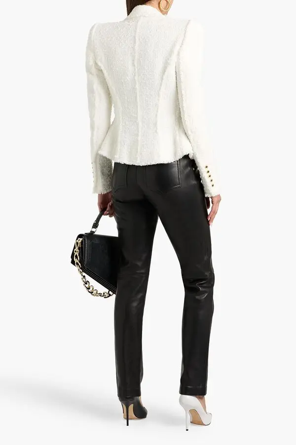 Balmain Chaintrimmed Metallic Tweed Blazer