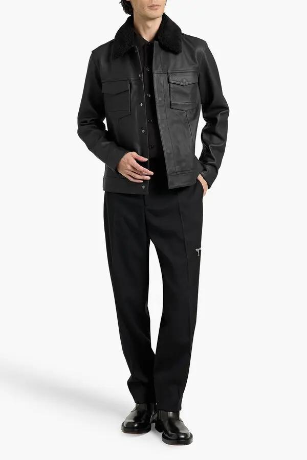 Paige Pedro Shearlingtrimmed Leather Jacket