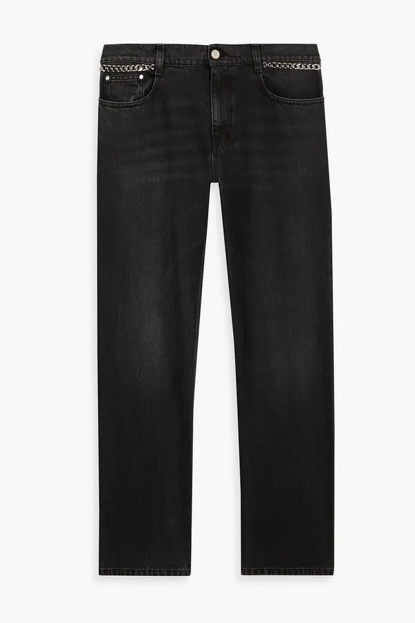 Stella McCartney Chainembellished Highrise Straightleg Jeans - Charcoal