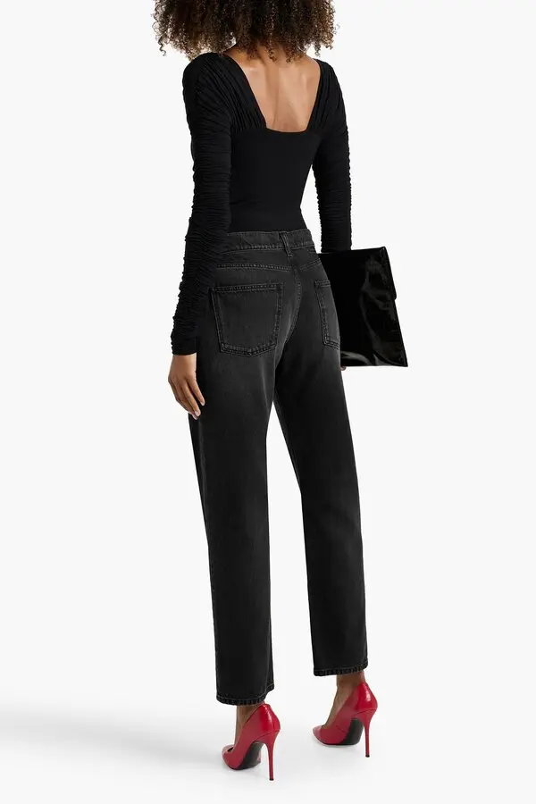 Stella McCartney Chain-embellished High-rise Straight-leg Jeans
