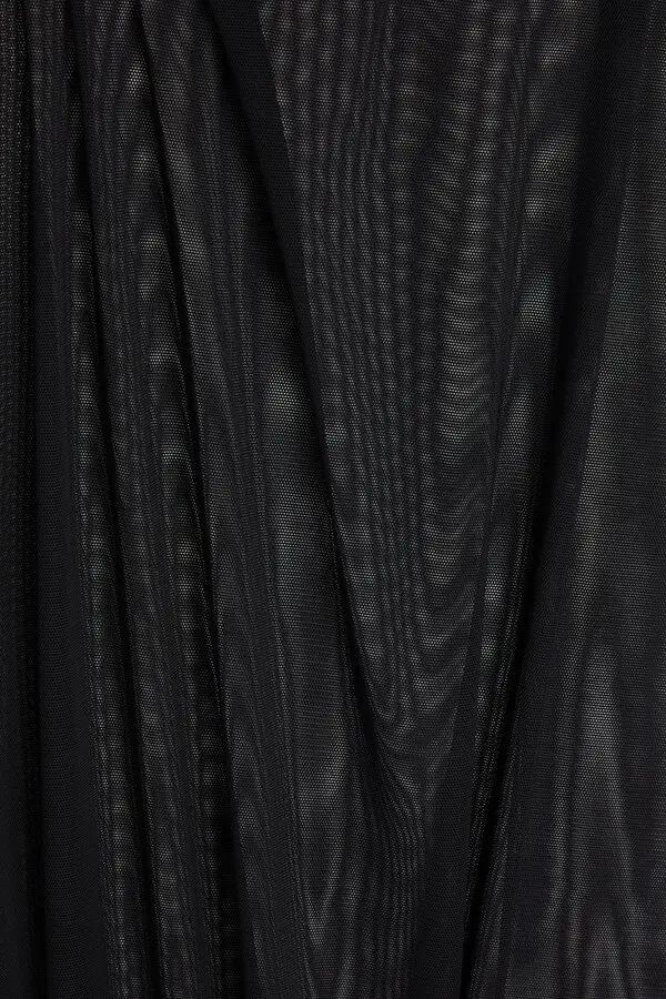 Norma Kamali Obie Draped Mesh Maxi Dress